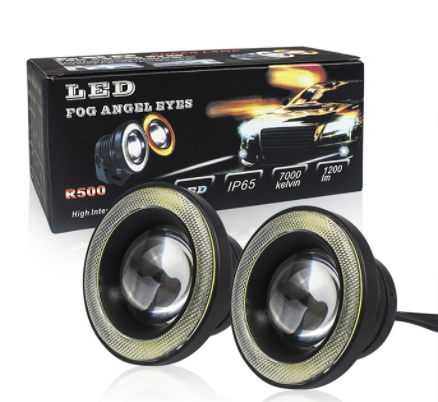 LED / Лед халогени с лупи и ангелски очи за дневни светлини 76мм – garvan.eu